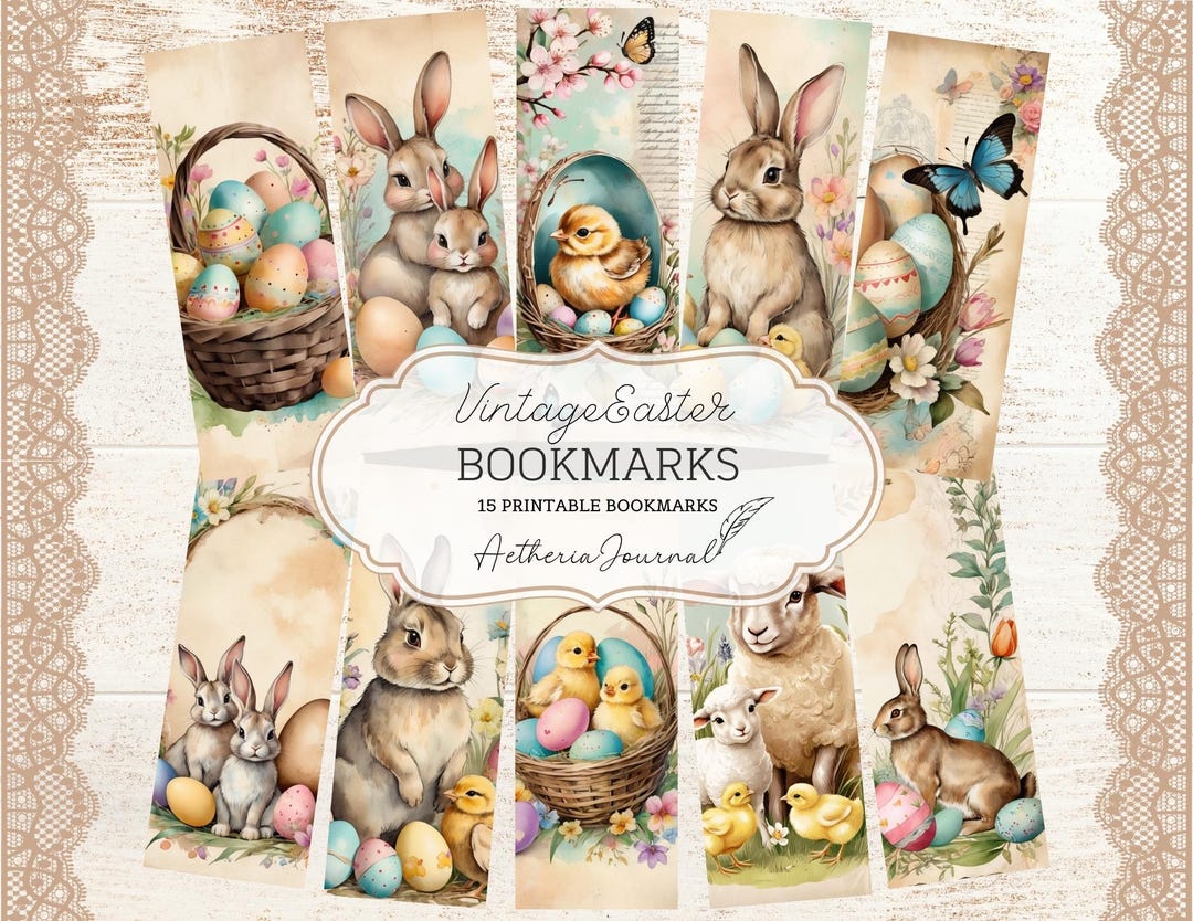 Vintage Easter Bookmarks | Printable Bookmarks | Digital Bookmarks ...