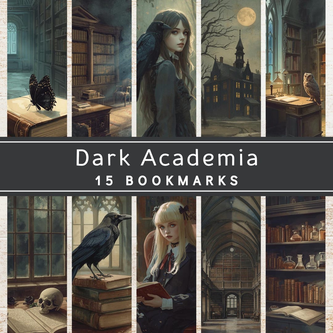 Dark Academia Bookmarks | Printable Bookmarks | Magic School Digital ...