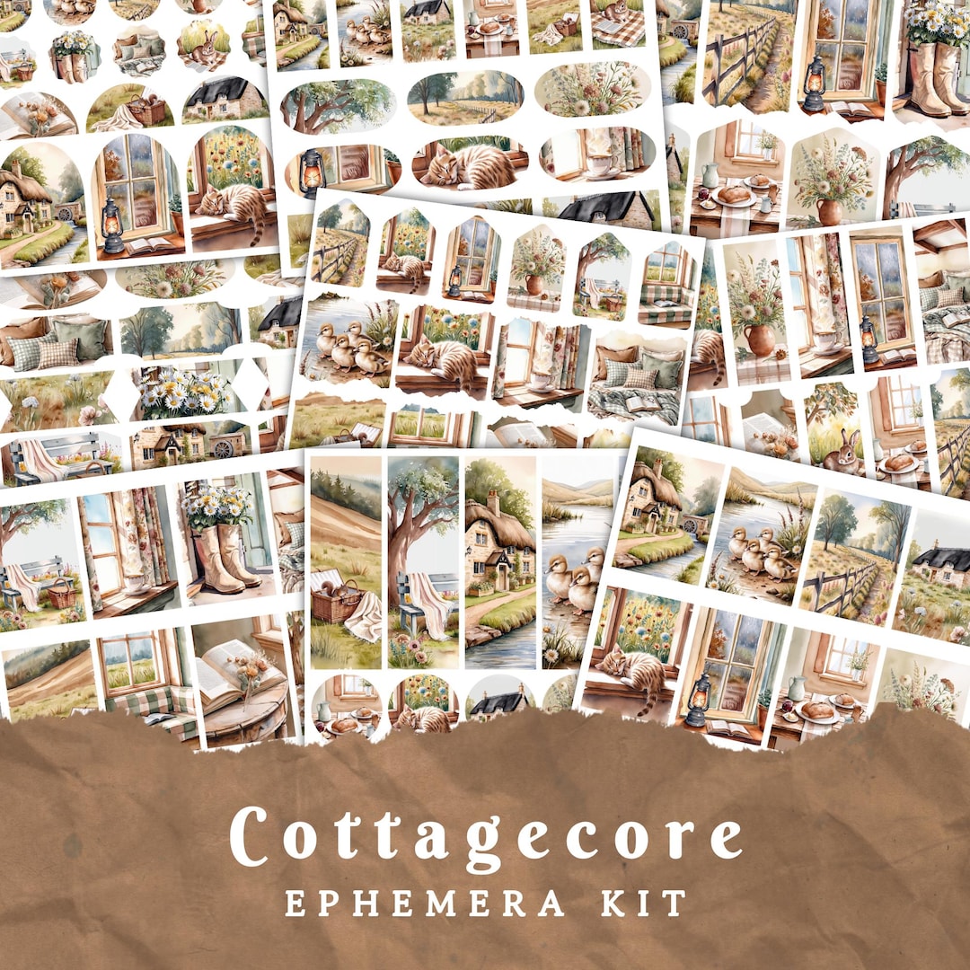 Cottagecore Ephemera Kit | Country Junk Journal Ephemera Pack ...