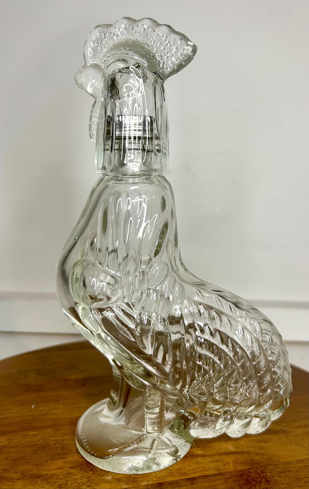 Vintage Pressed Crystal Rooster Decanter Liquor Bottle 8.5 Inches - Etsy