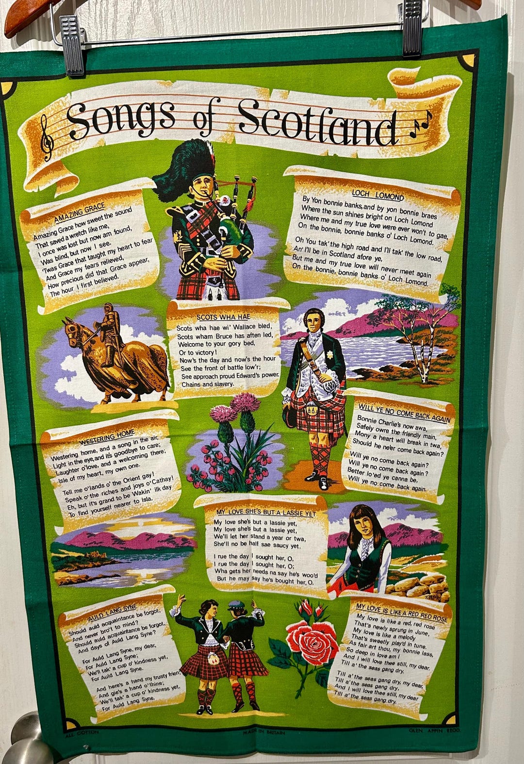Vintage Scotland Linen Tea Towels, Set of 6 Different Scenes. 29.5” X ...