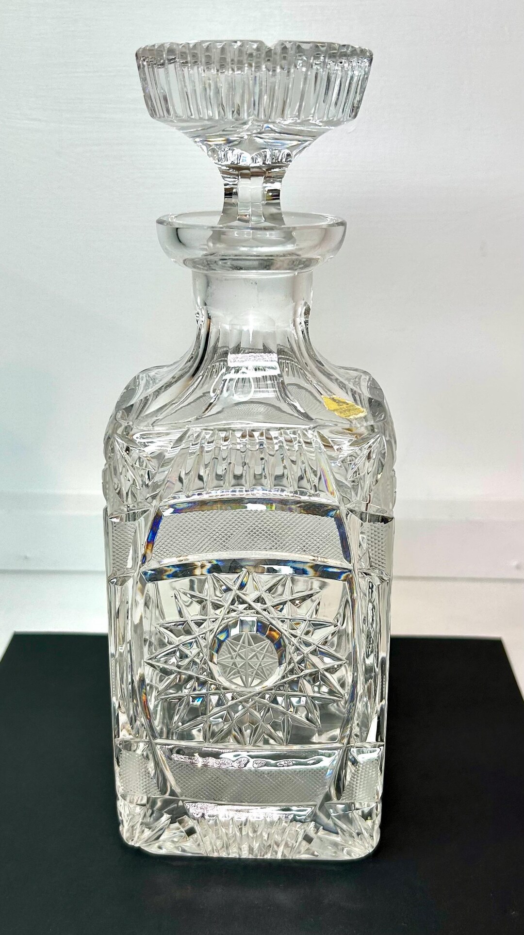 Imperlux Cut Crystal Decanter W/ Stopper, 2 Patterns - Diamond ...