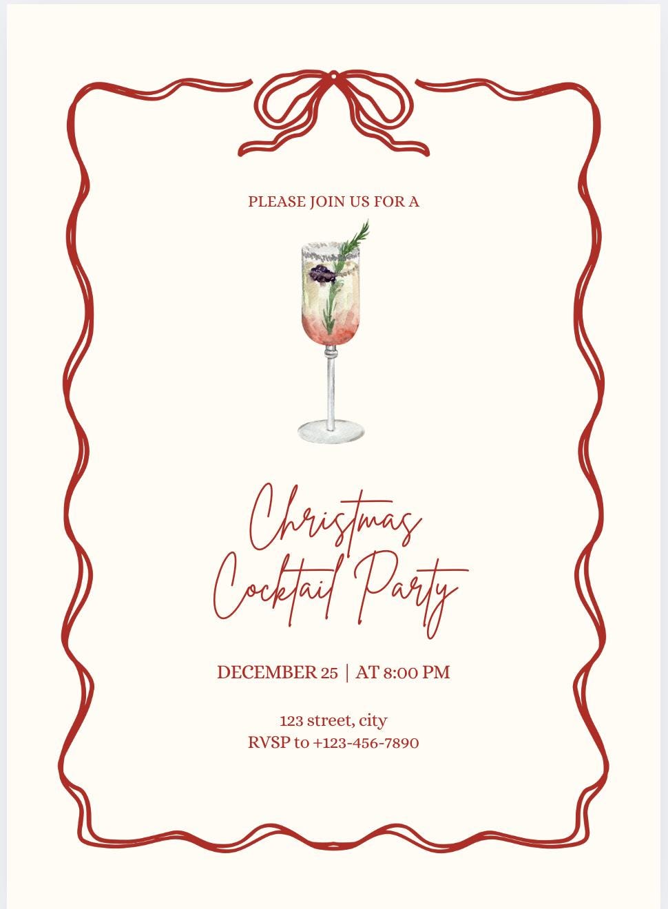 Christmas Party Invitation Template - Editable Canva Design - Etsy