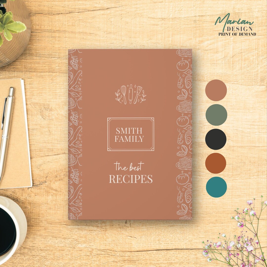 Personalized Family Recipe Journal, Hardcover Cookbook to Write and ...