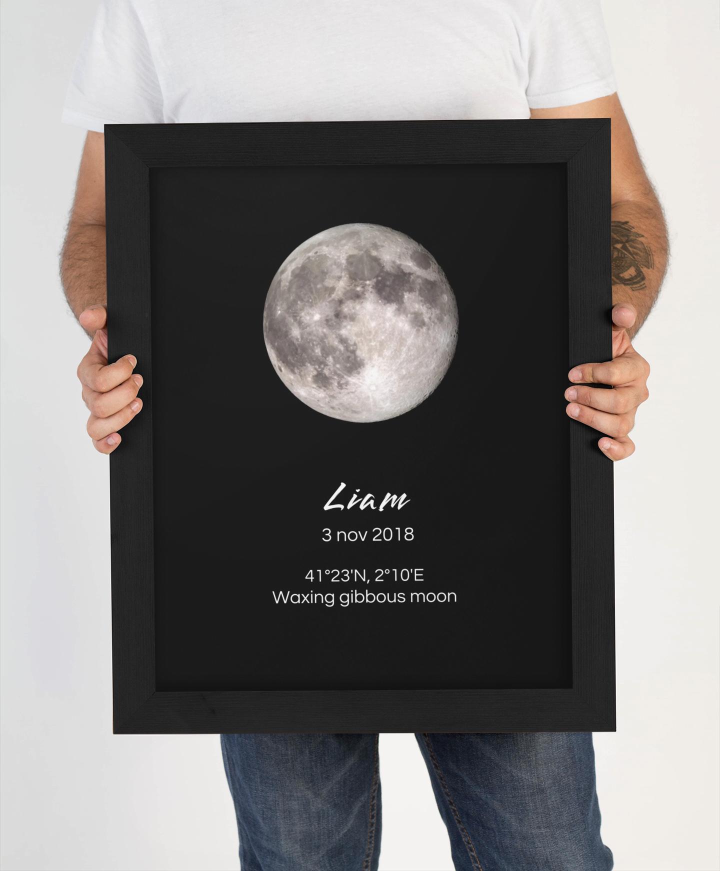 Personalized MOON Phase Poster, Personalized Gift, Custom Moon Poster ...