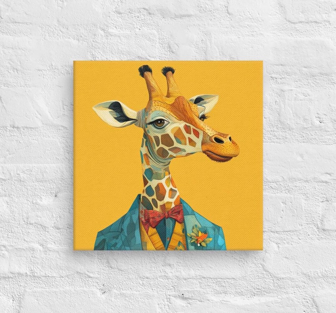 Dapper Giraffe Portrait - Modern Gentleman Safari Animal ...
