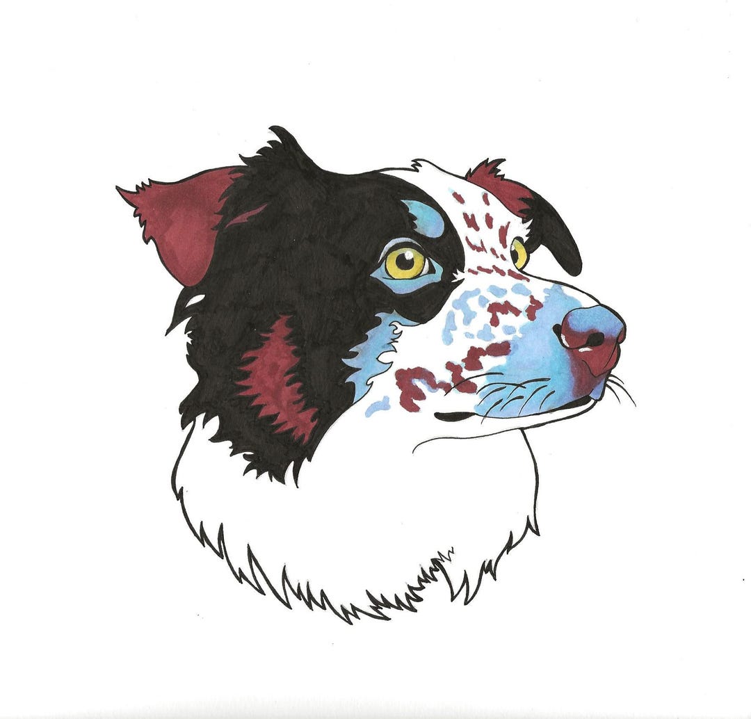 Hand Drawn Comic Style Dog Portrait - Etsy