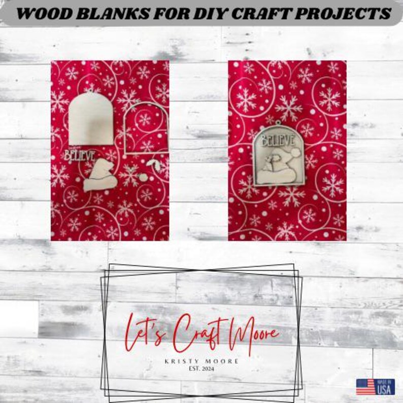 Laser Cut Wooden BELIEVE Ornament Craft Kit, Christmas Blank, Christmas ...
