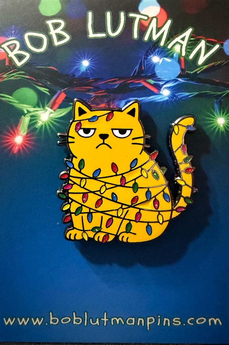 Grumpy Cat Christmas Lights Enamel Pin – Holiday Glitter - Etsy