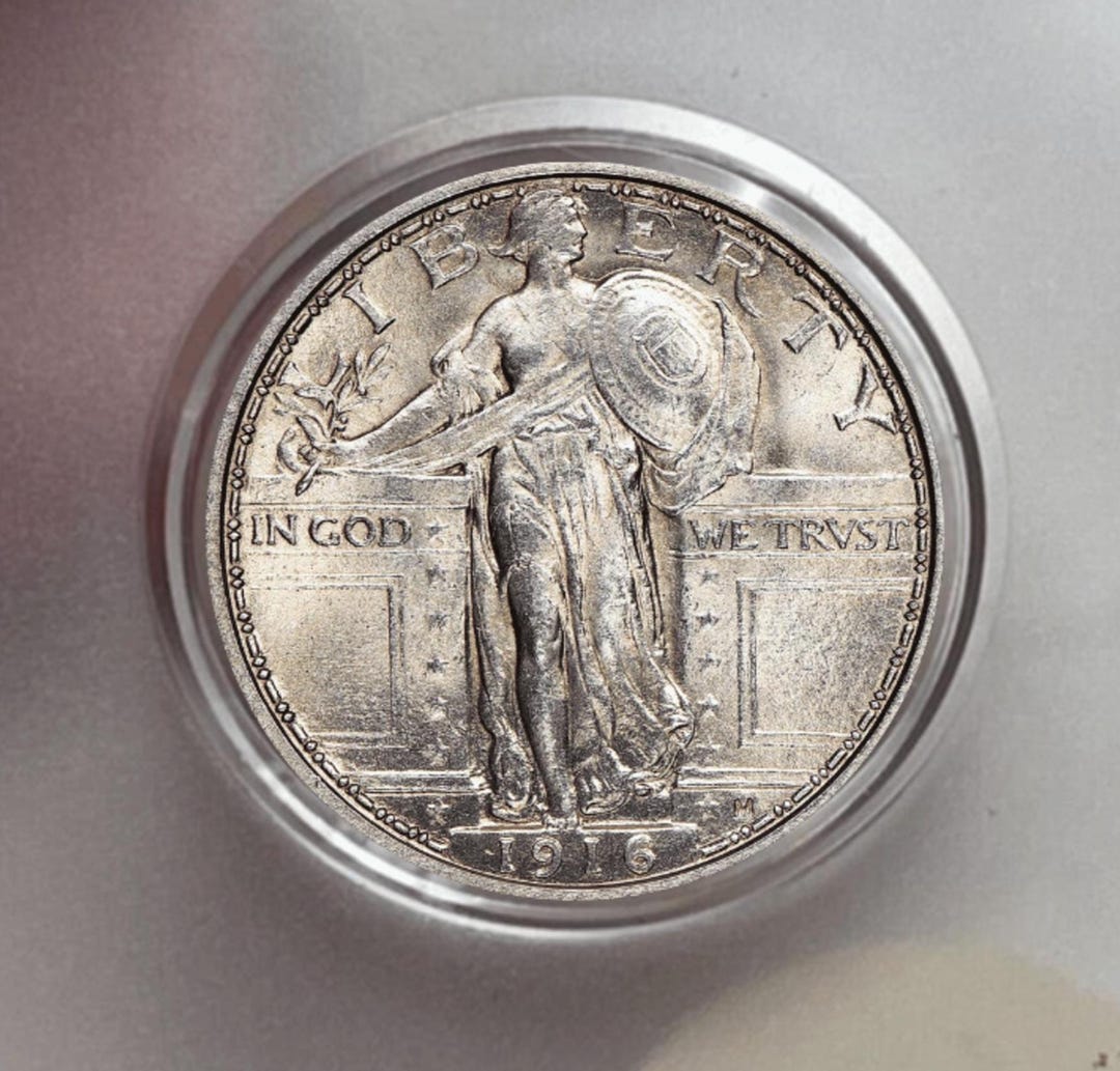 Coins 1916 Standing Liberty Quarter Coin Commemorative Rare Collectible ...