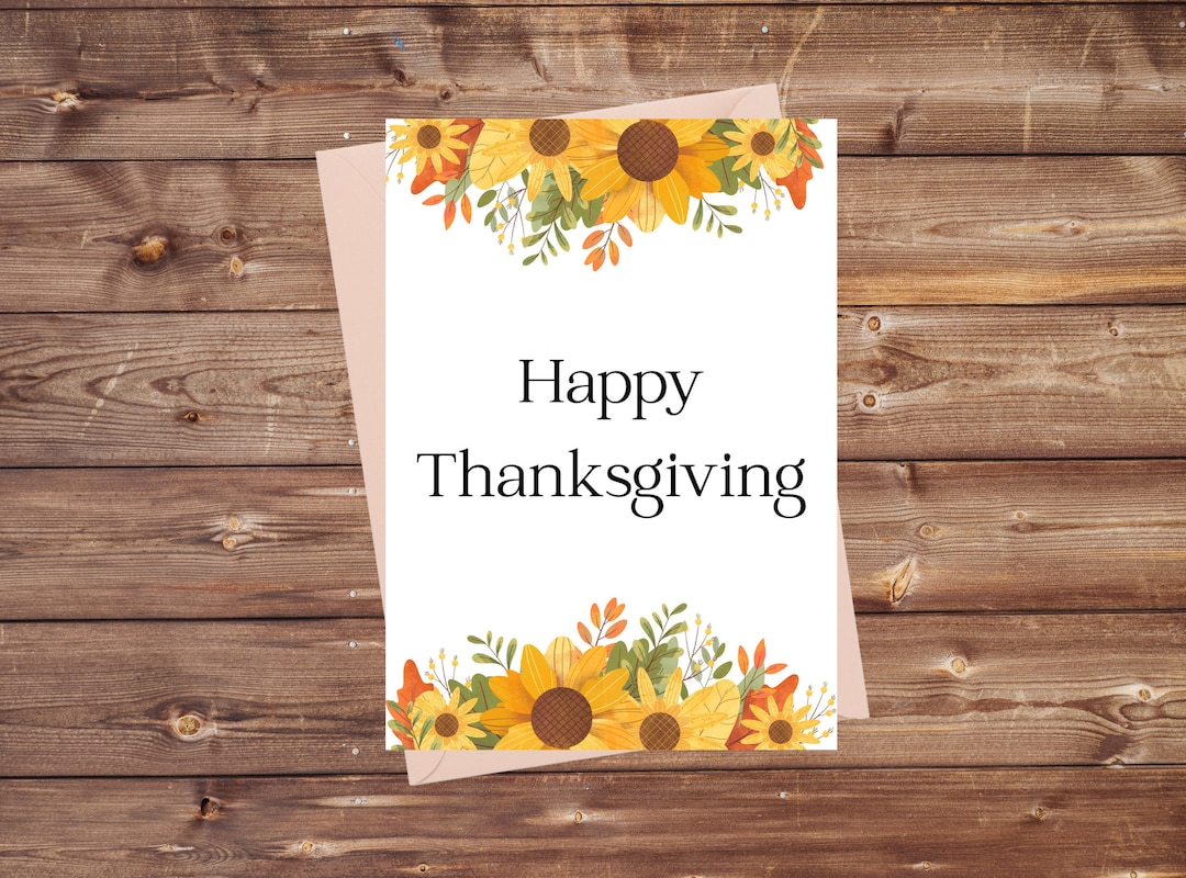 Printable Happy Thanksgiving Card Fall Card Autumn Card - Etsy