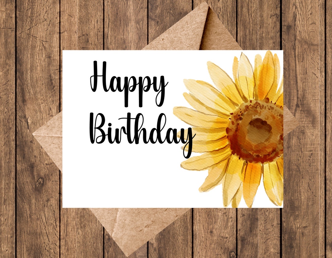 Floral Digital Birthday Card, Printable Birthday Card, Happy Birthday ...