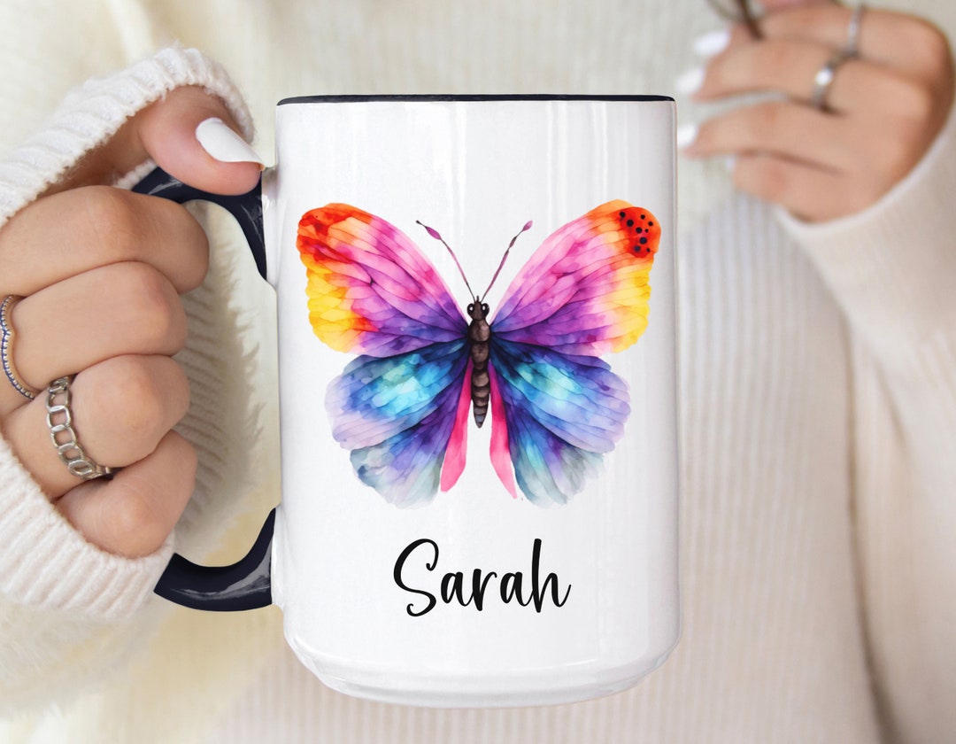 Custom Butterfly Coffee Mug, Personalized Butterfly Coffee Cup ...