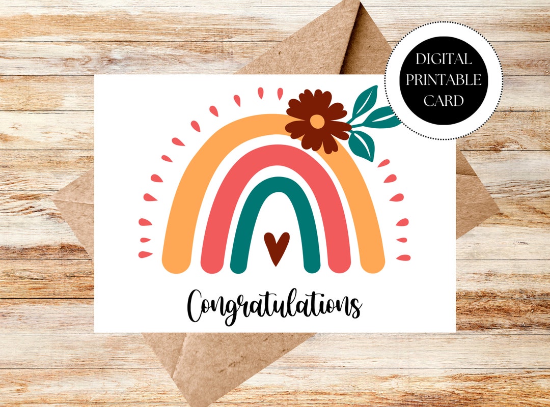 Congratulations Card Digital Congratulations Greeting Card - Etsy