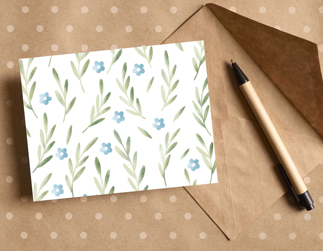 Floral Note Card Printable Note Card Printable Greeting - Etsy