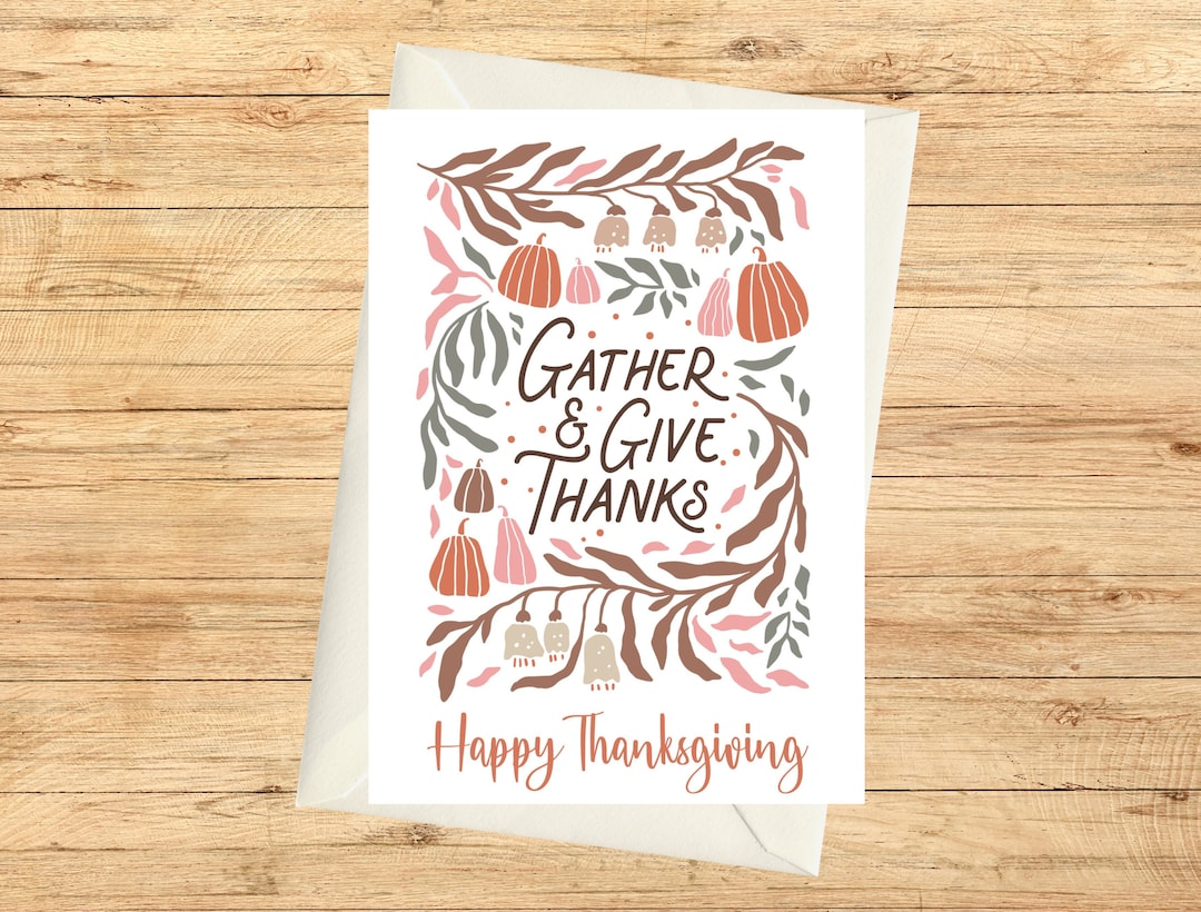 Printable Happy Thanksgiving Card Fall Card Autumn Card - Etsy