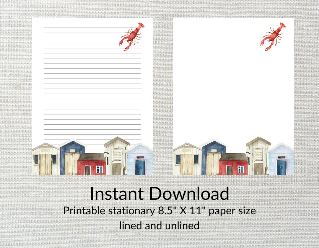 Digital Stationery Paper, Lined Digital Paper, Instant Download, DIY ...