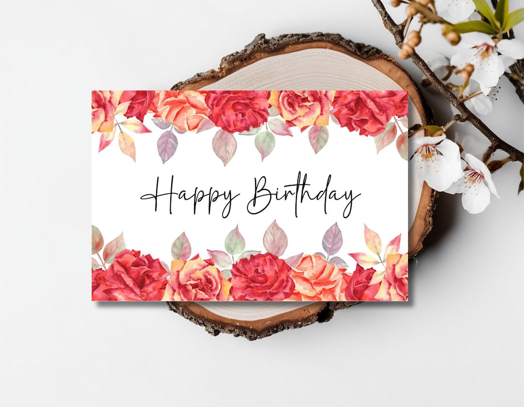 Happy Birthday Card, Digital Birthday Card, Printable Birthday Card ...