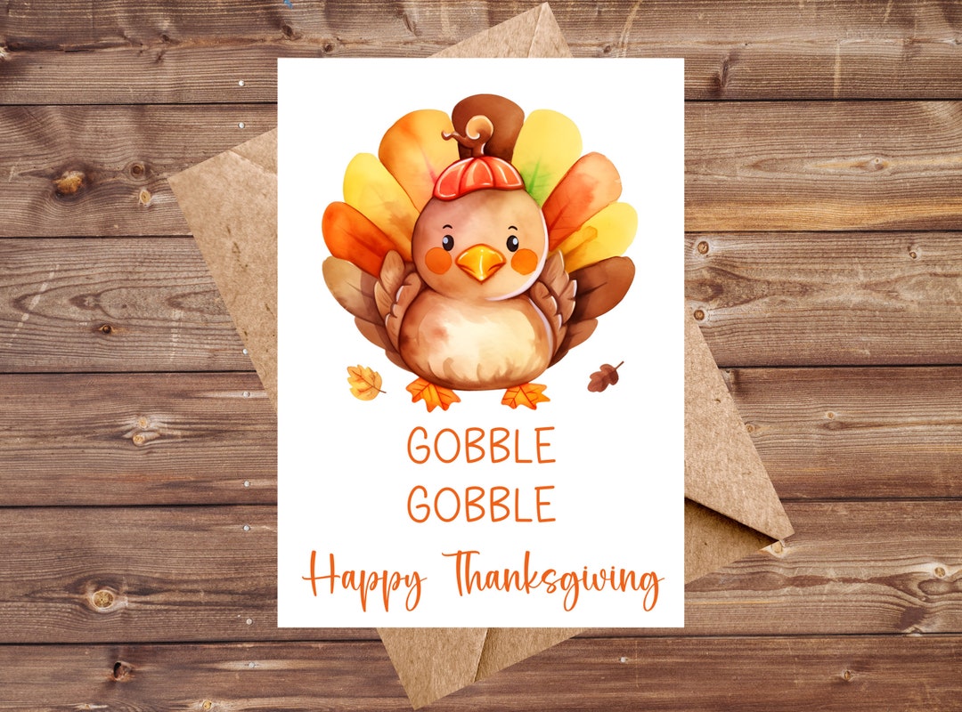 Printable Happy Thanksgiving Card Fall Card Autumn Card - Etsy
