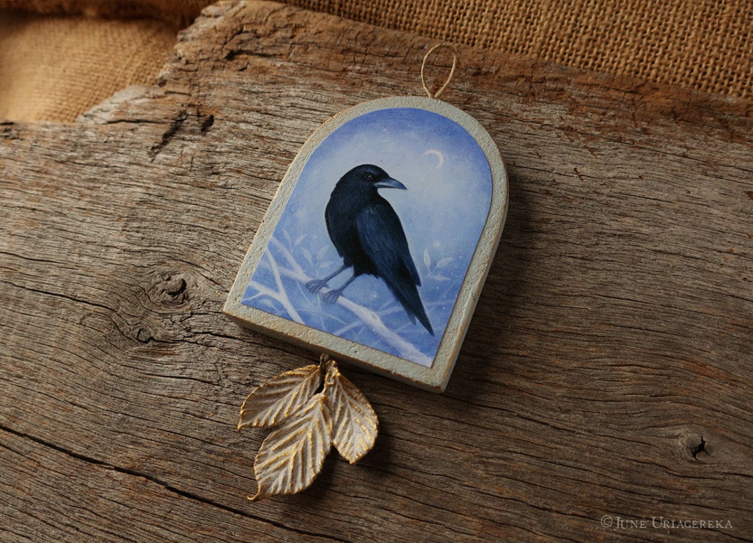 Crow Handmade Wall Art Crow Ornament/hanger - Etsy
