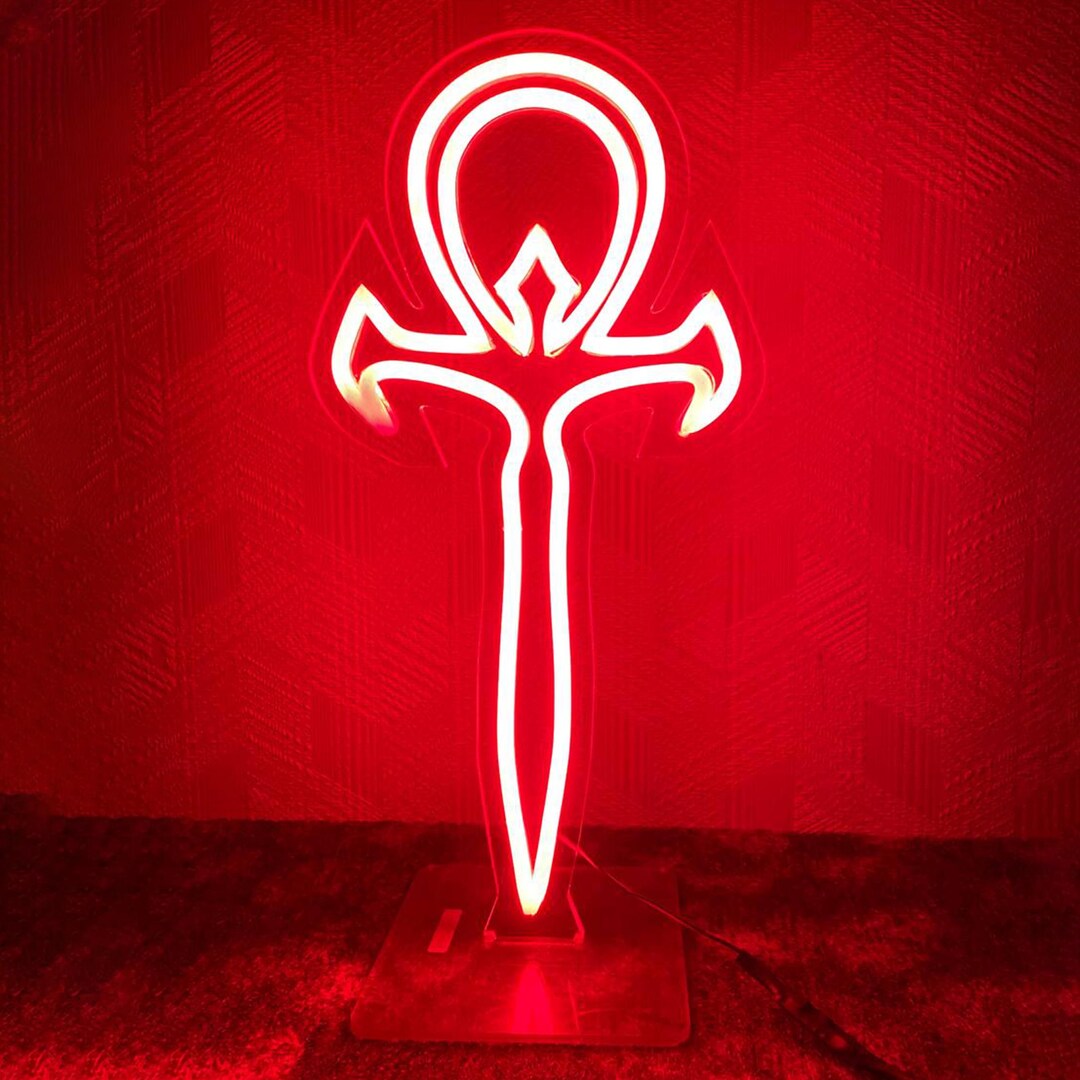 Neon Ankh LED Lamp: Egyptian Symbol of Protection, Red Accent Light - Etsy