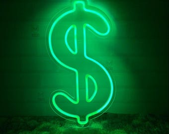 Dollar Sign Neon Sign a Bright Symbol of Money for Your Space - Etsy