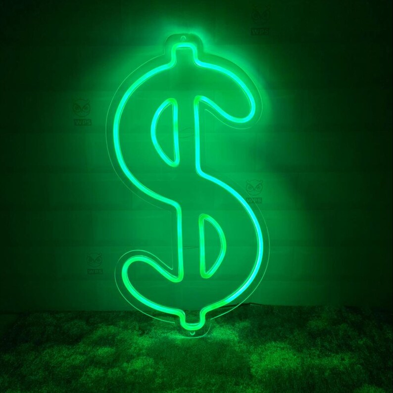 Dollar Sign Neon Sign a Bright Symbol of Money for Your Space - Etsy