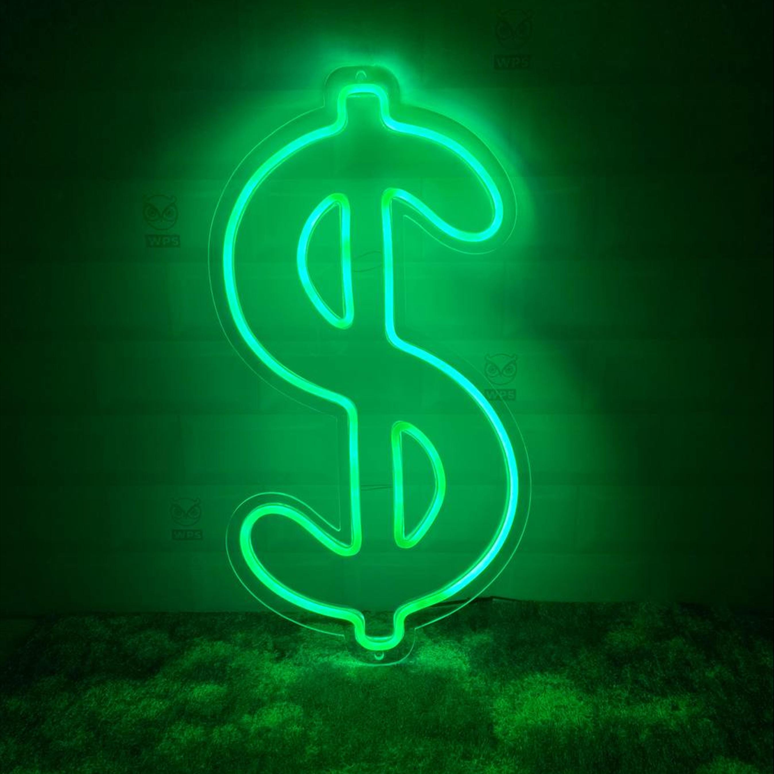 Dollar Sign Neon Sign a Bright Symbol of Money for Your Space - Etsy
