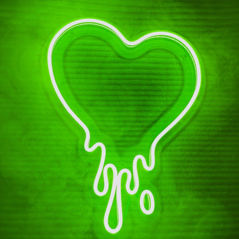 Neon Melting Heart Sign: Bright Decor for Money Lovers - Etsy