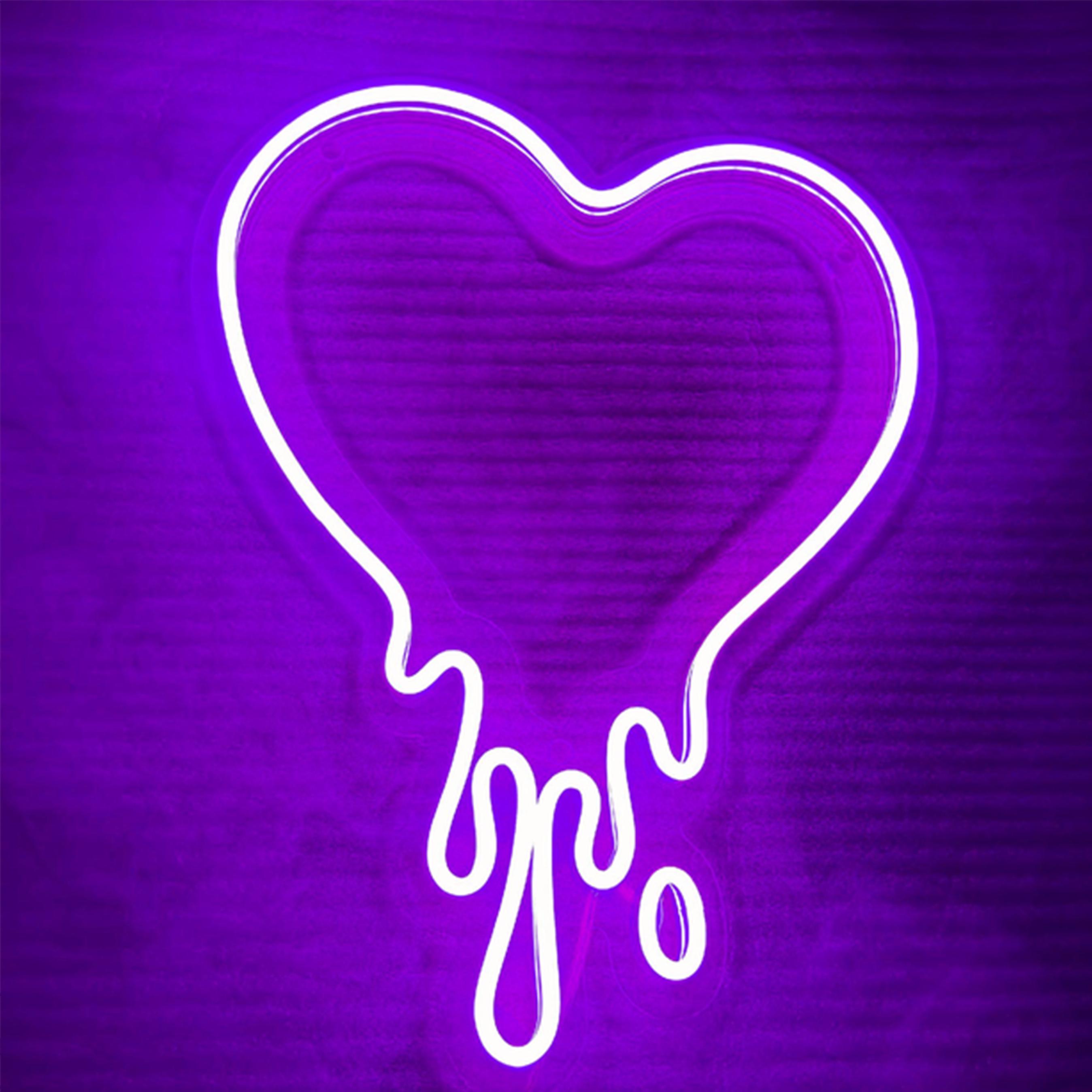 Neon Melting Heart Sign: Bright Decor for Money Lovers - Etsy