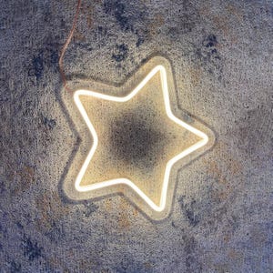 Handmade Neon Star Light: LED Wall Decor, Night Light - Etsy