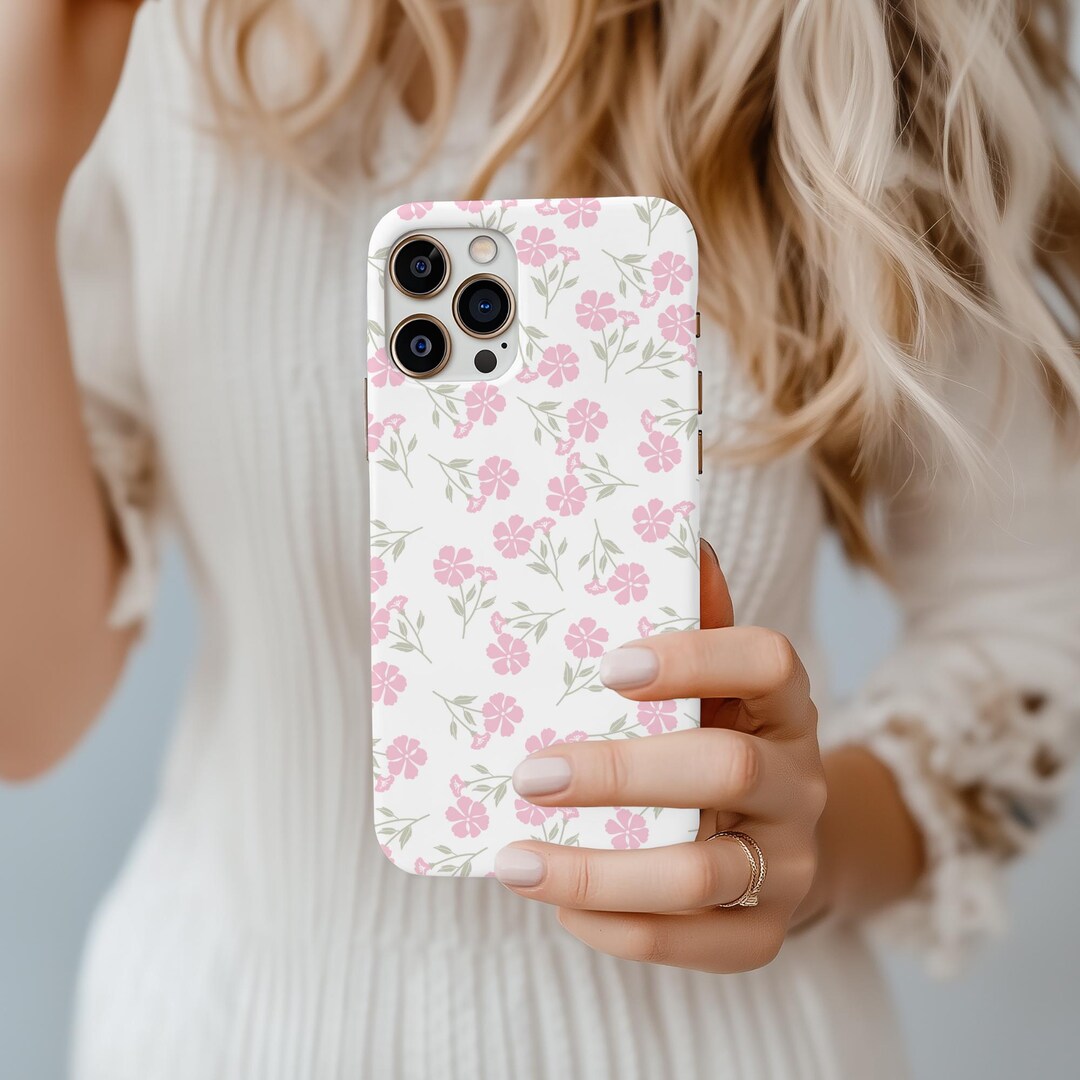 Pink Floral Phone Case, Cute Trendy Phone Case, Cute Slim Phone Case ...