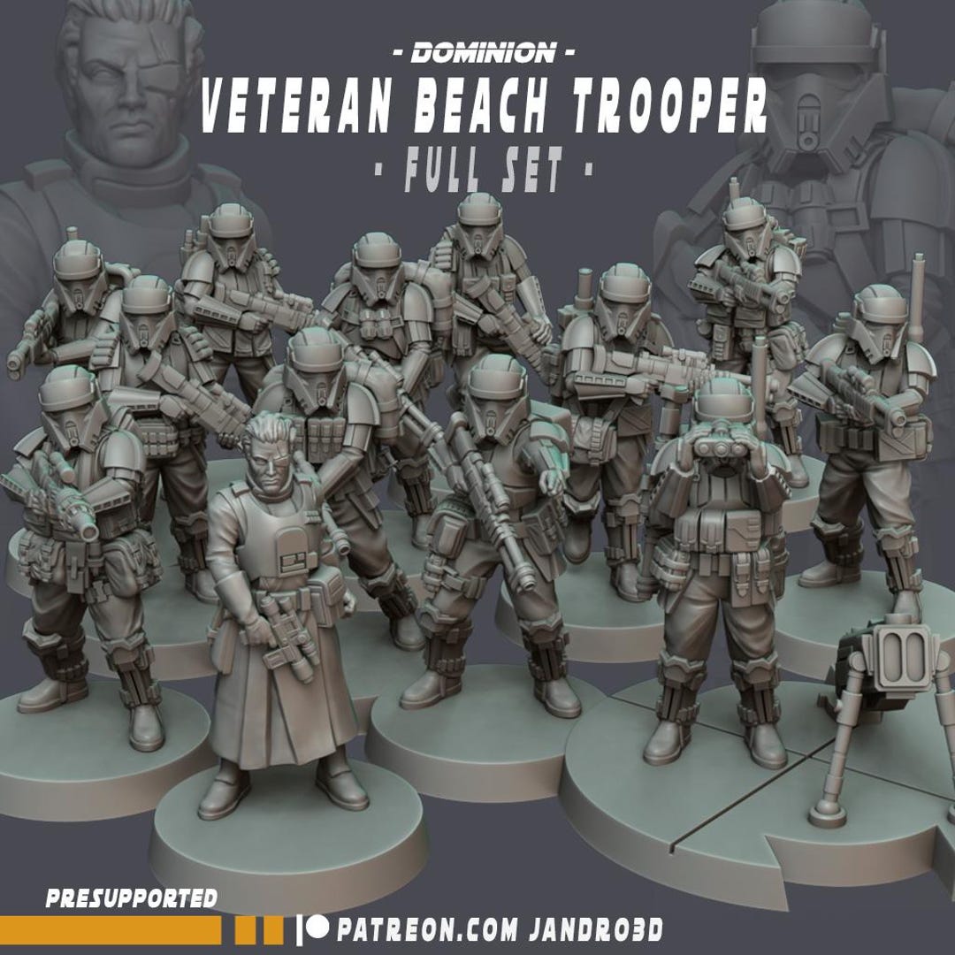 Veteran Beach Trooper Bundle - 13 Models W/officer, Comms, & Heavy ...