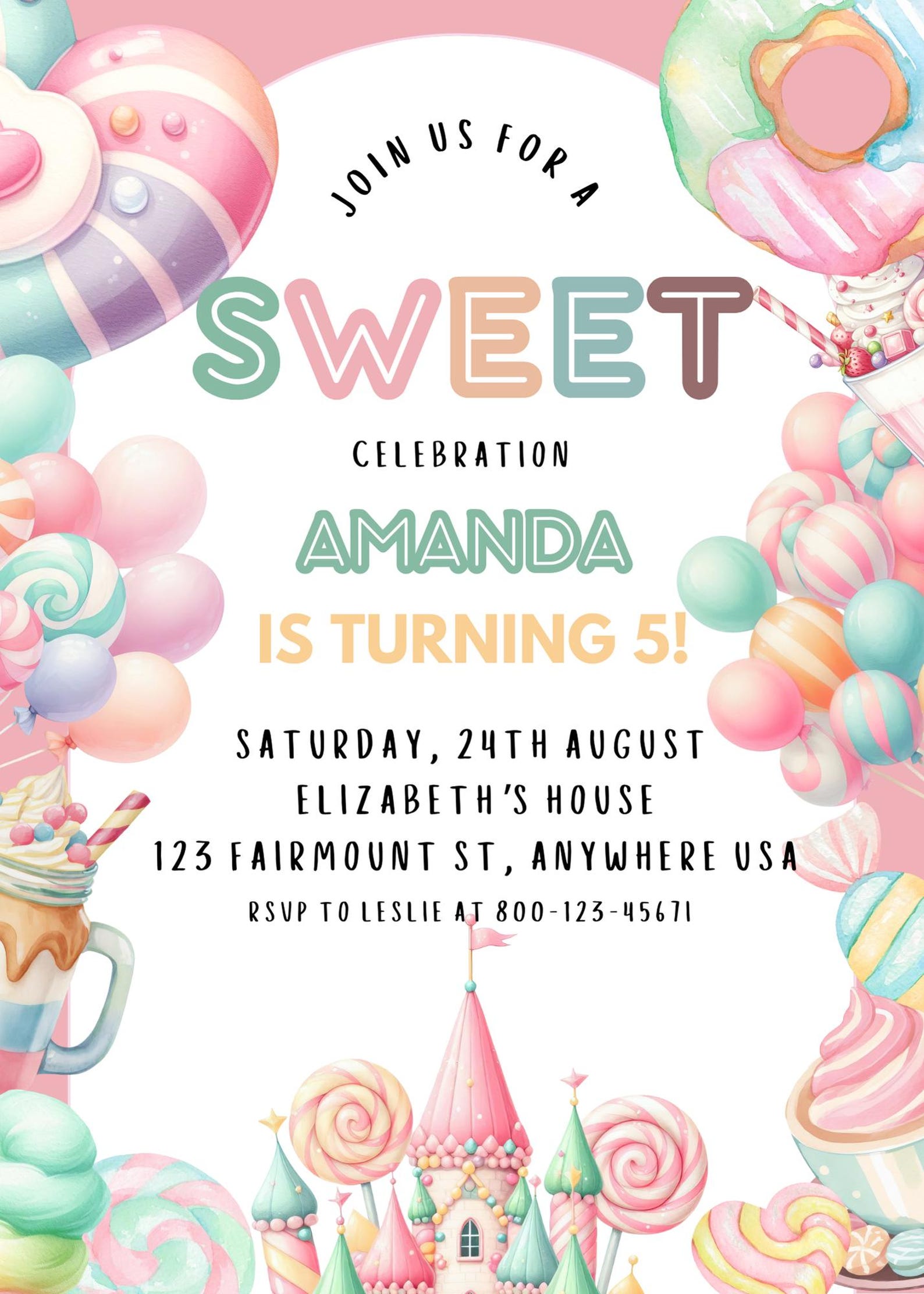 Candy Land Invitation, Candy Land Birthday, Candy Land, Sweet ...
