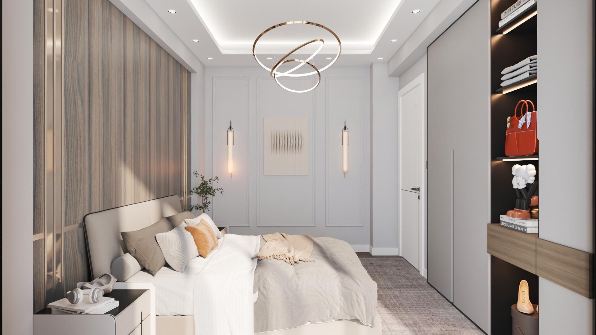 3D Bedroom Rendering, Stylish Bedroom Designs, Cozy/serene Bedroom ...