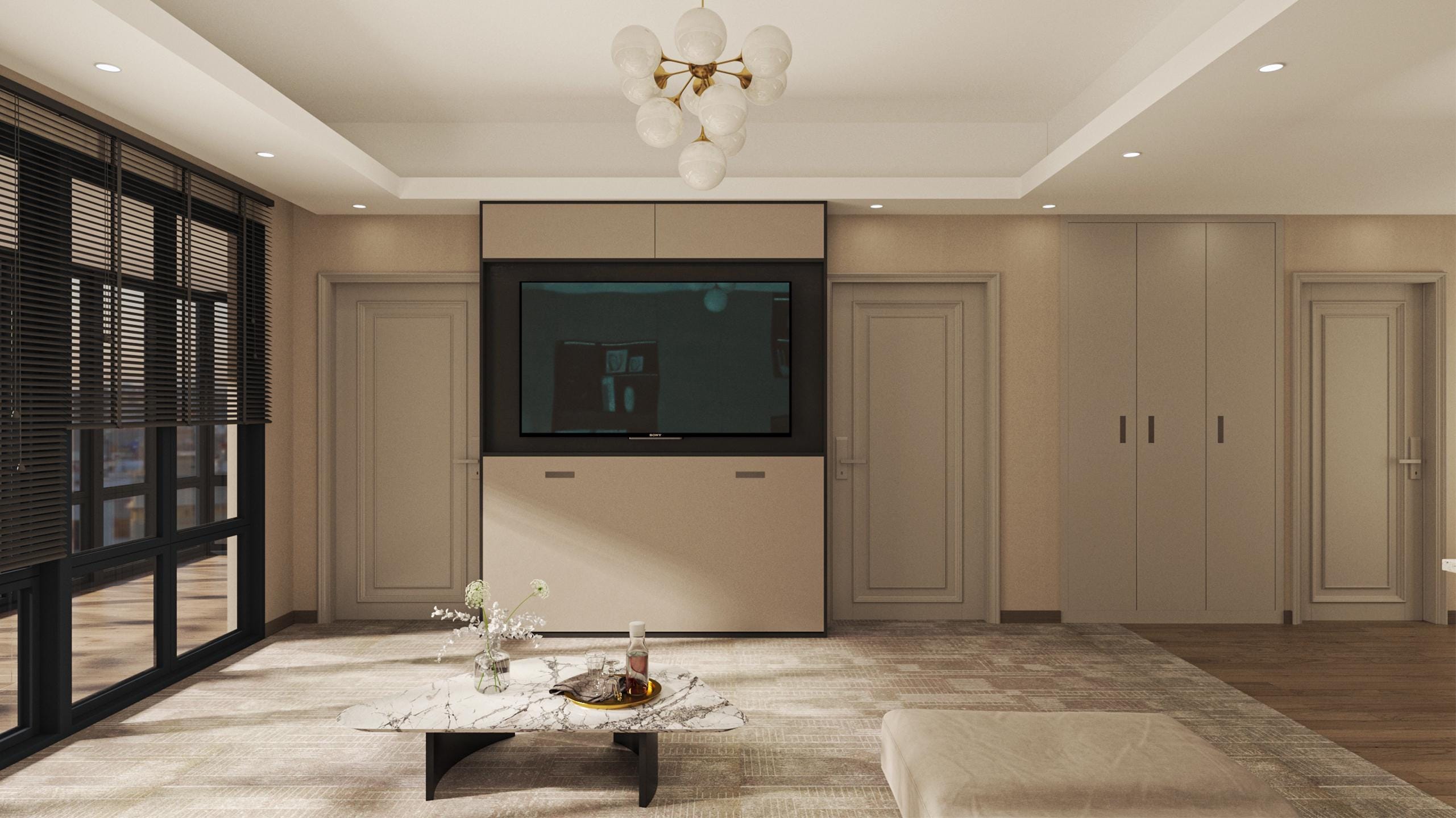 Custom 3D Living Room Design, Realistic Interior Render, Modern ...