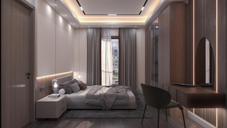 3D Bedroom Rendering, Stylish Bedroom Designs, Cozy/serene Bedroom Visualization, Luxury Bedroom ...