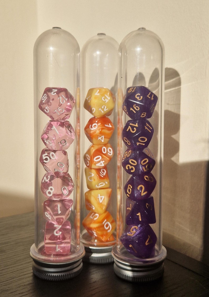 Dnd Test Tube 7 Piece Dice Sets, Pride Flags and a Range of Colourful ...