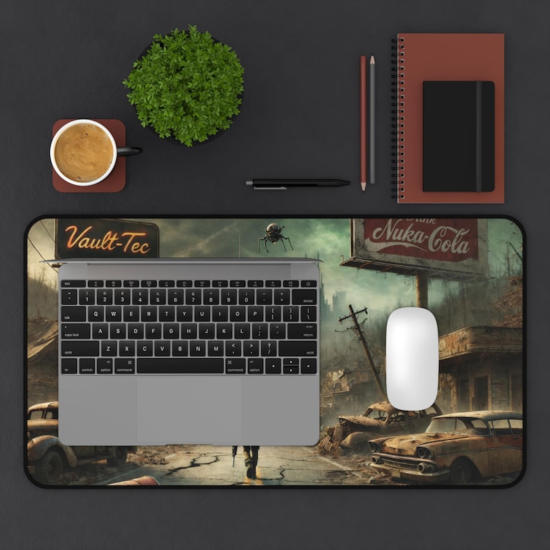 Post-apocalyptic Fallout Desk Mat Immersive Wasteland Gaming & Office ...