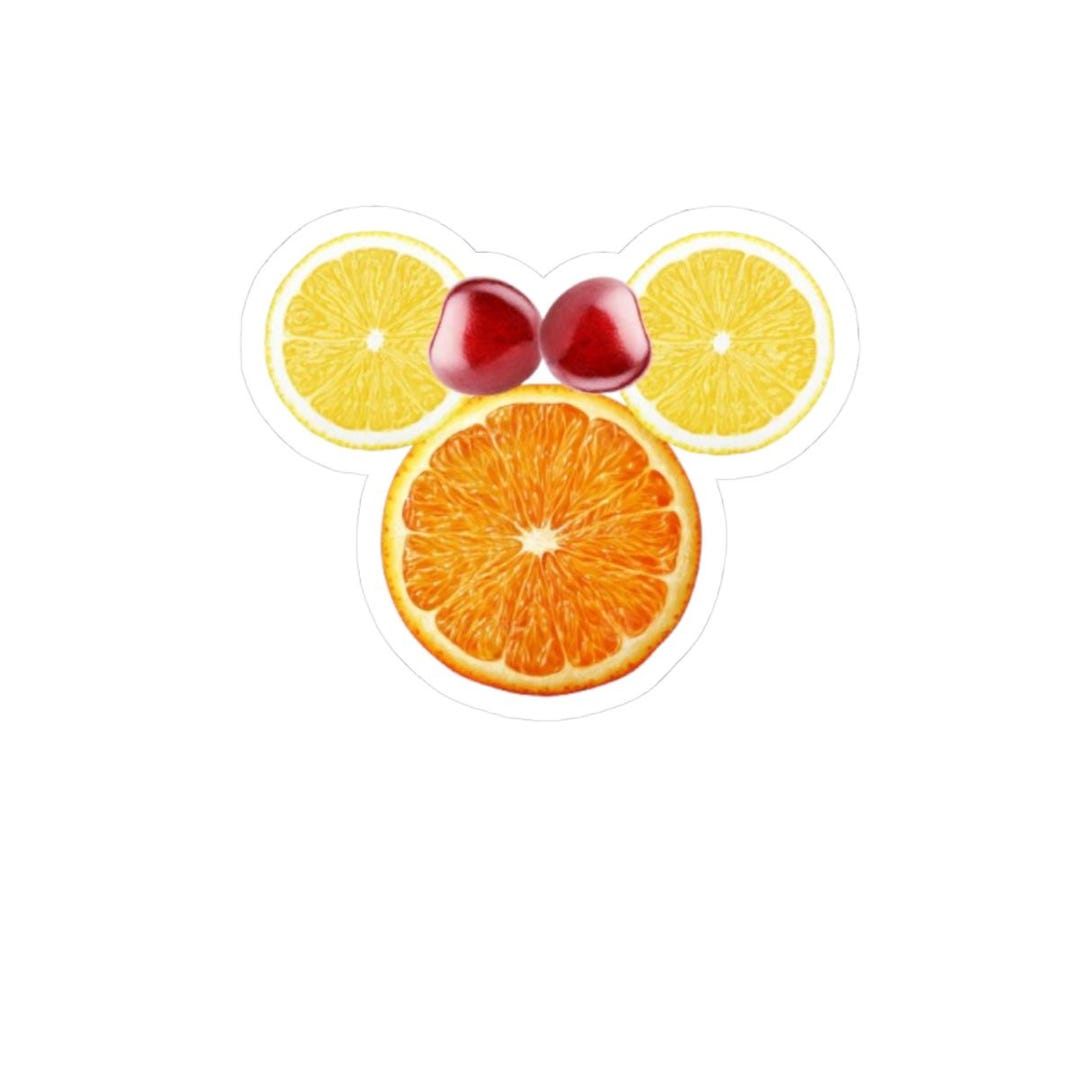 Hidden Minnie Citrus With Cherry Bow Kiss-cut Stickers | Fruit Cartoon ...