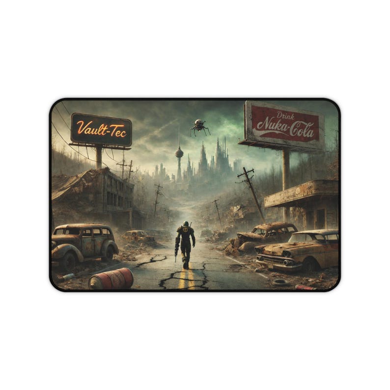 Post-apocalyptic Fallout Desk Mat Immersive Wasteland Gaming & Office ...