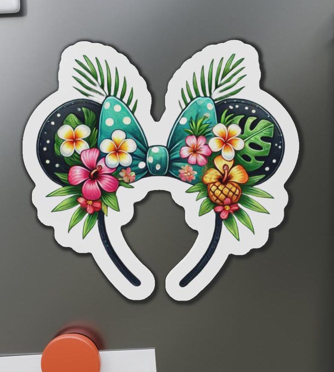 Disney Cruise Door Magnets, Tropical Minnie Ears Design, Fun Fridge ...