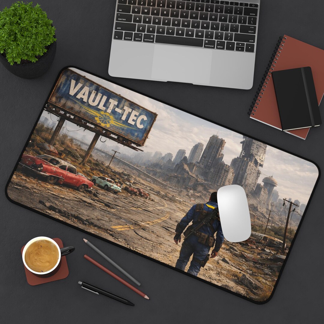 Vault-tec Fallout Wasteland Desk Mat | Post-apocalyptic Gaming Mousepad ...