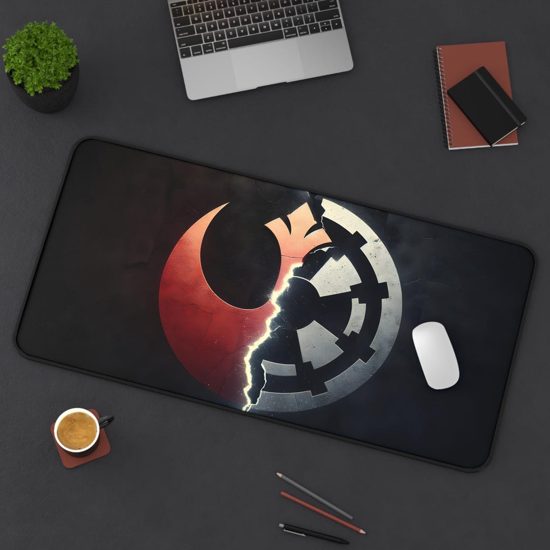 Rebel Vs Empire Desk Mat, Gamer Mouse Pad, Star Wars Decor, Office Desk ...