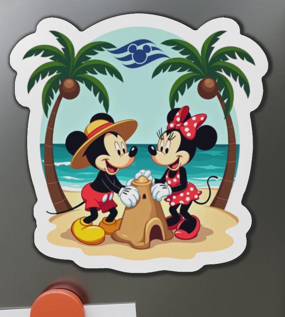 Disney Cruise Line Door Magnet, Mickey and Minnie Building a Sand ...