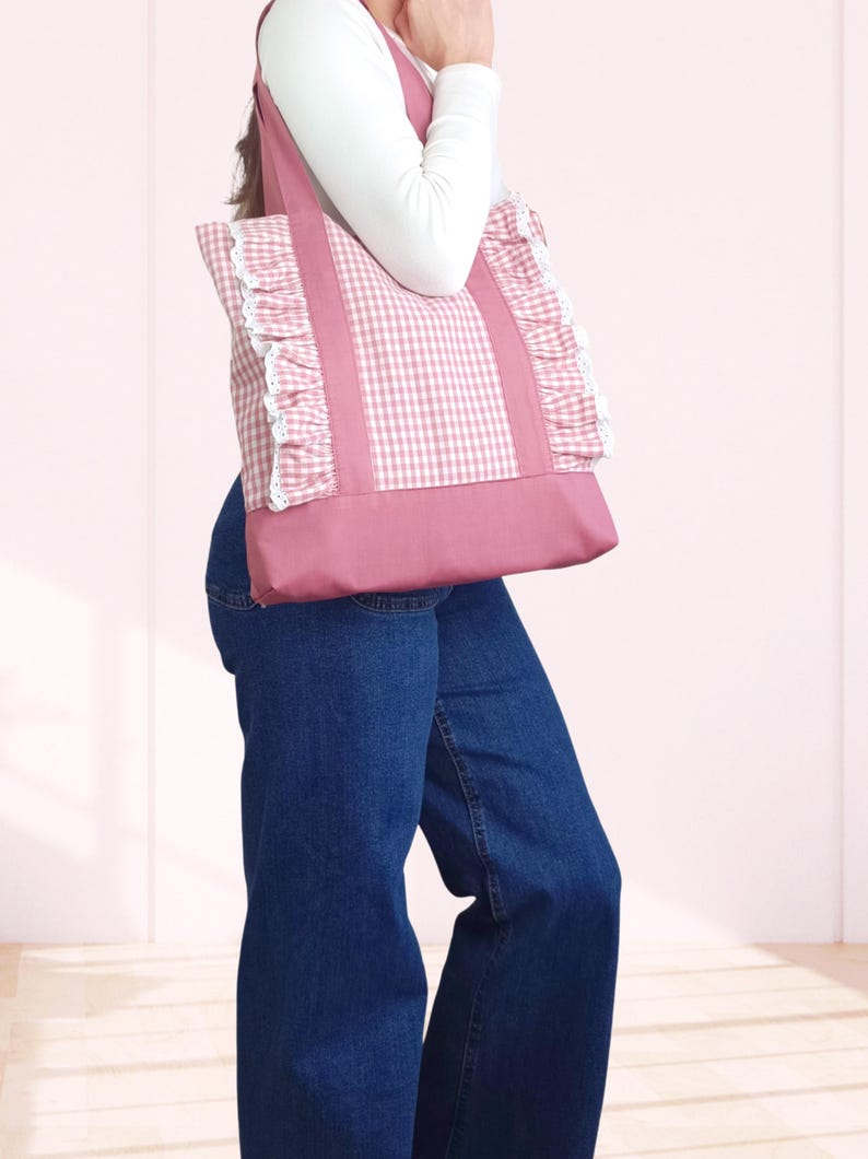 Ruffle Tote Bag Sewing Pattern | Beginner Friendly DIY Shoulder Bag ...