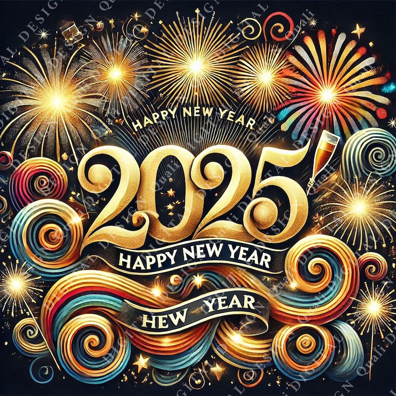 Collection of 49 Ai-generated Graphics – Happy New Year 2025 Wishes ...