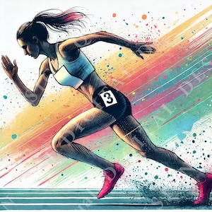Dynamic Runner: Vibrant Sports Art Print - 20 High-resolution Files ...