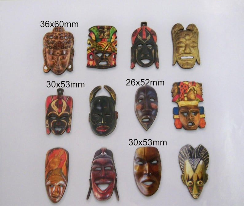 Tribal Masks Representing Various Counties a Collection of 12 X ...