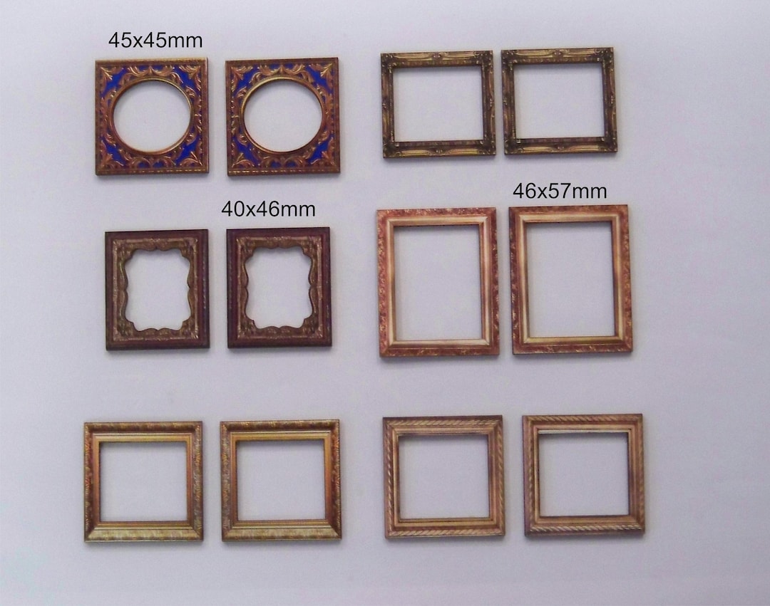 Picture Frames. Photo of Miniature Frames on Wood. (2D Design) Attach ...